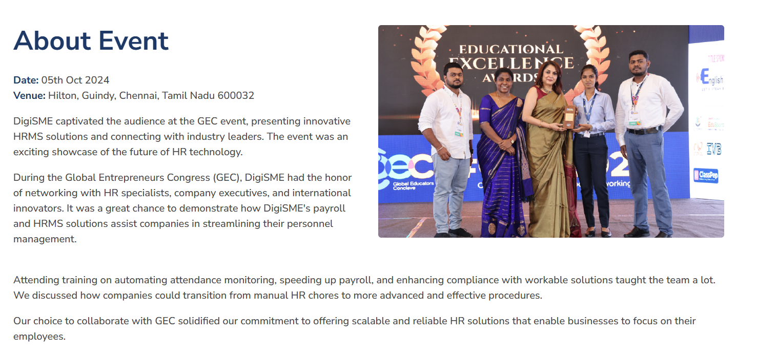 DigiSME Leads showcases HR Tech Innovation at GEC Conference